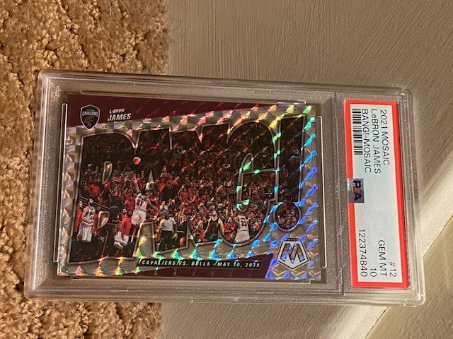 2021 Mosaic Boom Lebron James Iconic Shot Card #12 PSA 10 LOW POP NEW ...