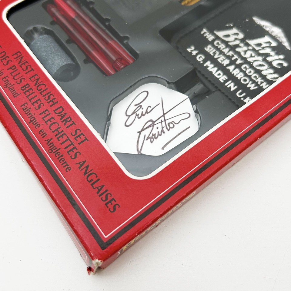 Vintage Harrows ERIC BRISTOW Crafty Cockney Silver Arrow 24g Dart Set ...