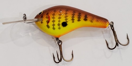 Vintage Bagley's DB-3 Dark Crayfish on Chartreuse DC9 Fishing Lure FREE ...