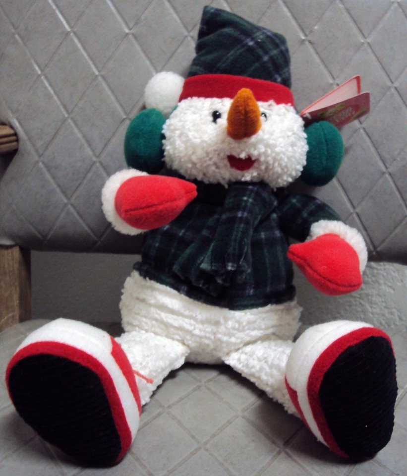 Christmas SNOWMAN - Fiesta Plush (Sitting 17 inch) Stuffed Animal | eBay