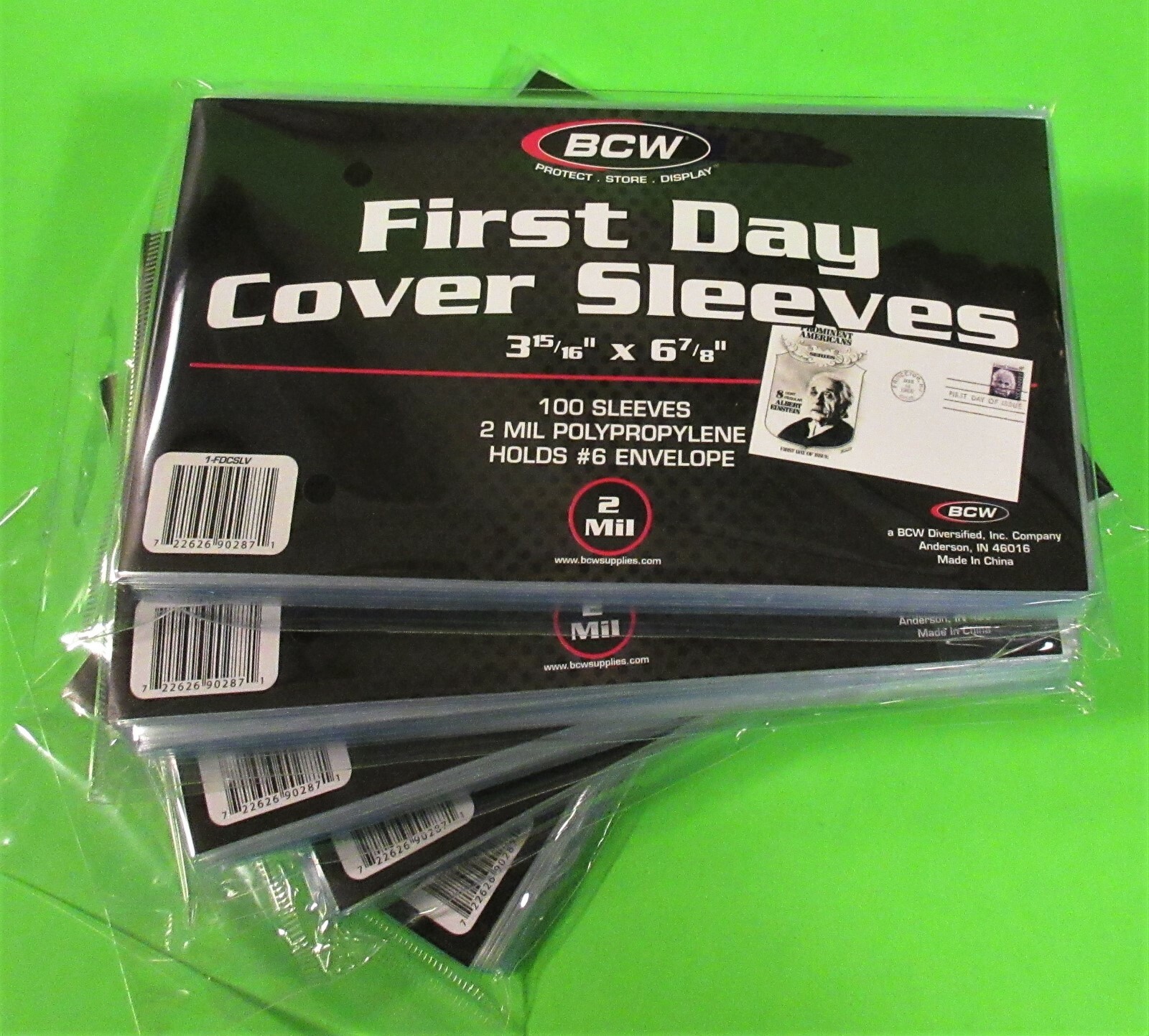 500 FIRST DAY COVER POLY SLEEVES, FOR #6 COVERS, CRYSTAL CLEAR, BCW 1 ...