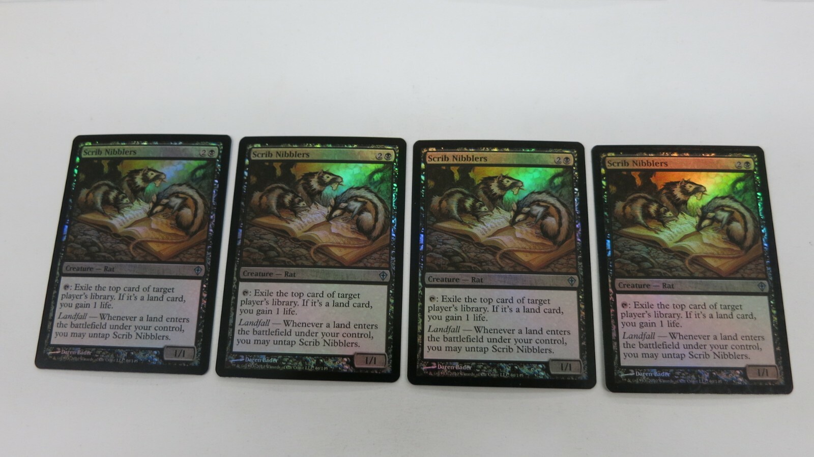 4x FOIL SCRIB NIBBLERS WORLDWAKE CREATURE RAT MTG MAGIC GATHERING NM ...