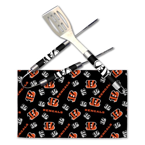 Northwest NFL Cincinnati Bengals Scatter Print 3 Piece BBQ Grill Set ...