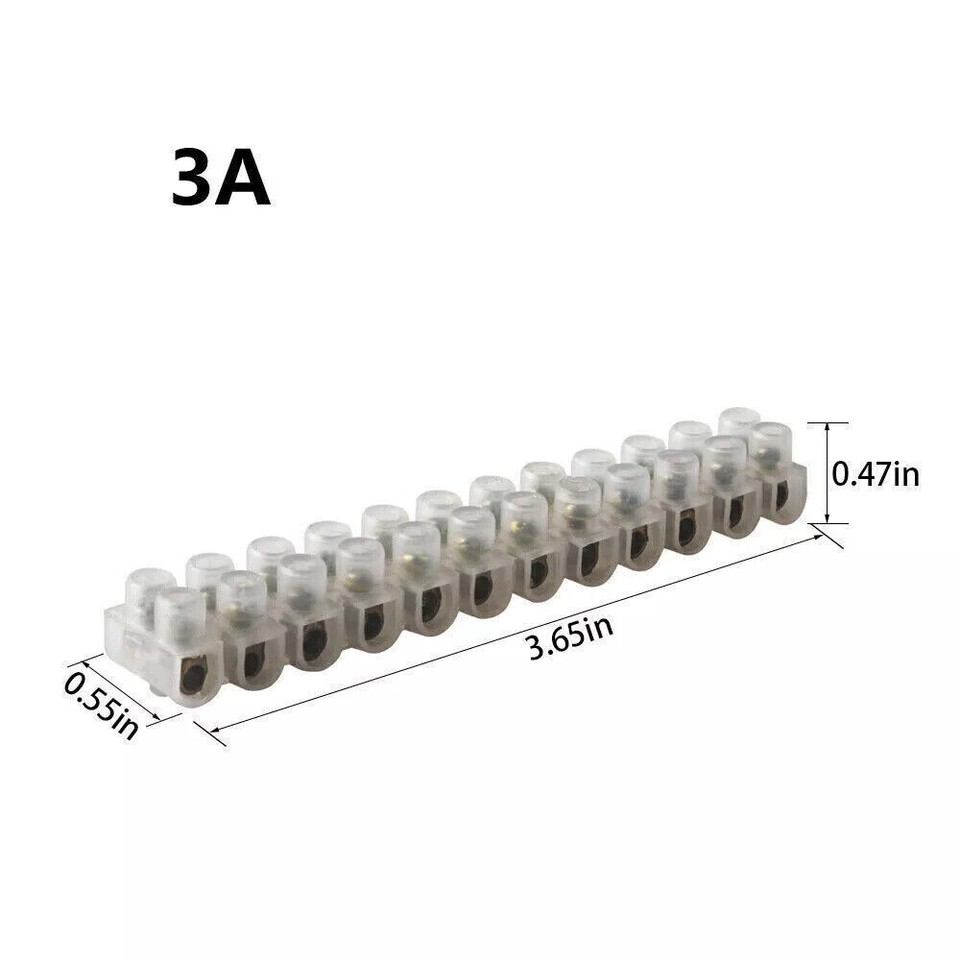 12 Way Connector Strip Electrical Wire Terminal Block Connection 3/6/10 ...