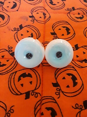 (2) EYEBALL Marbles eyes ( light blue) Handmade art glass ball 7/8 ...