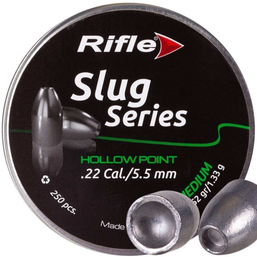 RIFLE Slug HP 250 Count HOLLOW POINT 5.5mm .22 Caliber MEDIUM Airgun ...