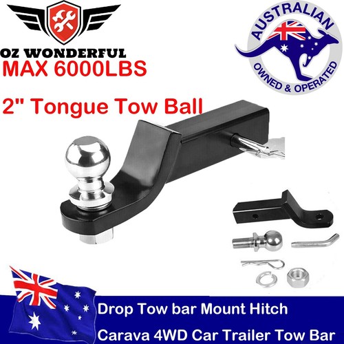 Drop Tow bar 2" Tongue Tow Ball Mount Hitch Caravan 4x4 4WD Car Tow Bar ...
