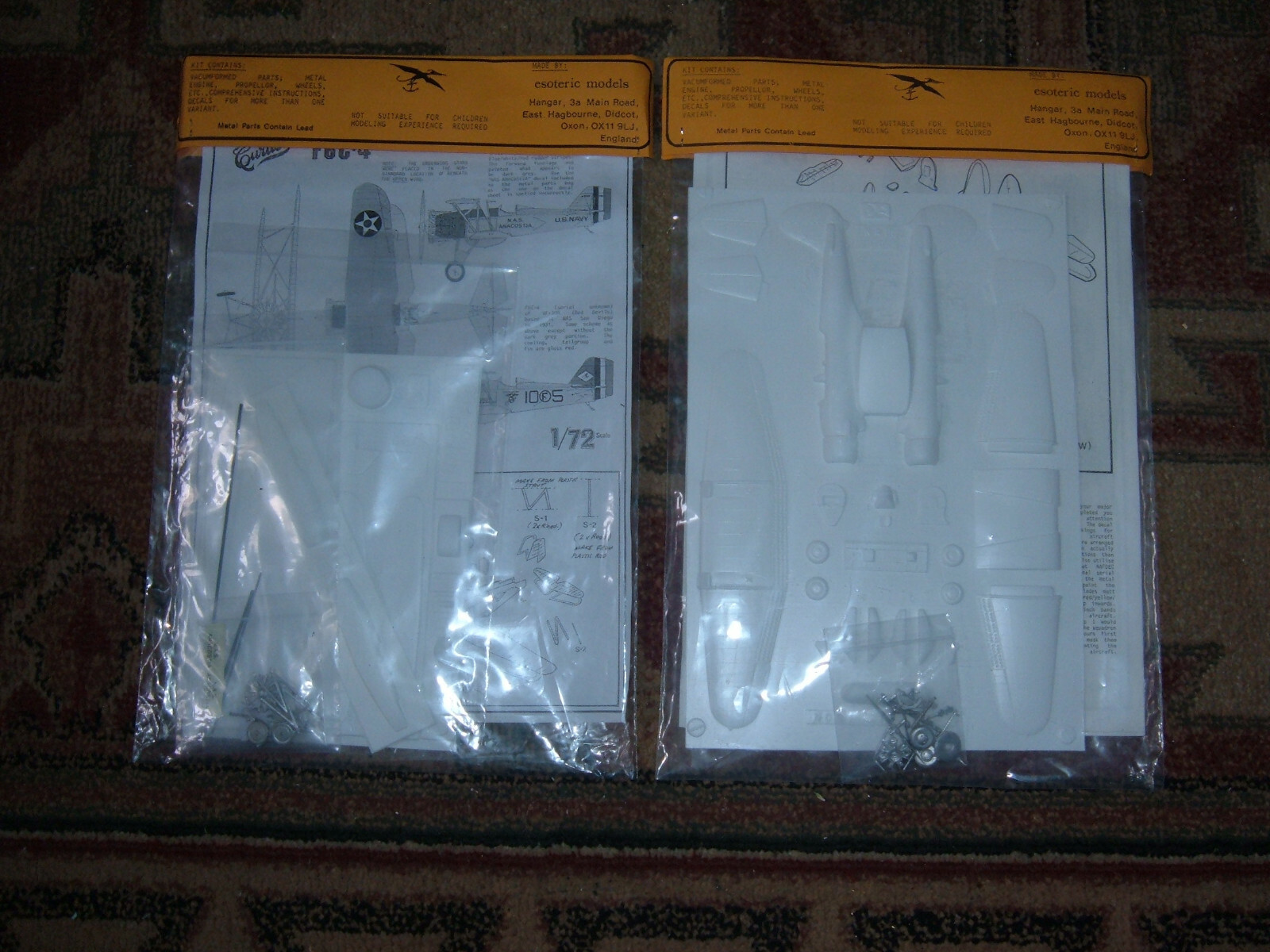 (2) Vintage Esoteric Models - 1/72 Vacumformed Kits Navy Northrop ...