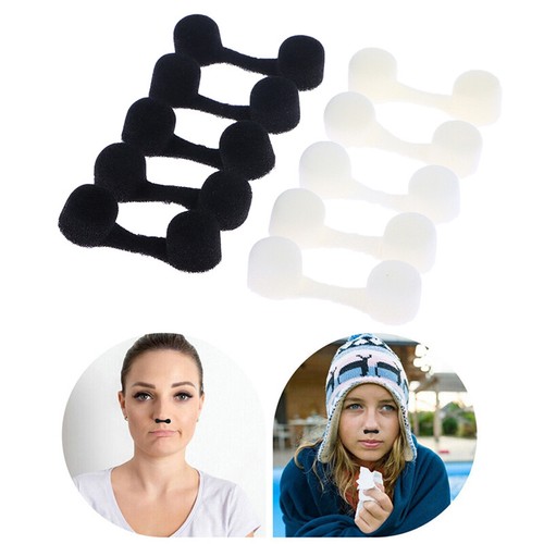 10X Black White Disposable Soft Sponge Nose Nasal Plug Filters for ...