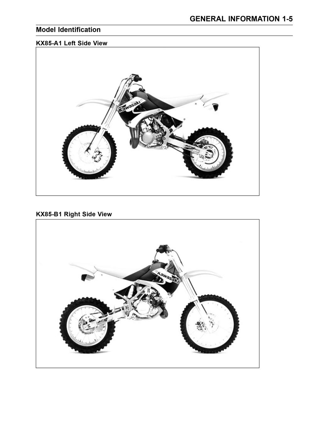 Kawasaki KX 85, KX 100, 2001 2002 2003 2004 2005 2006 Repair Service ...