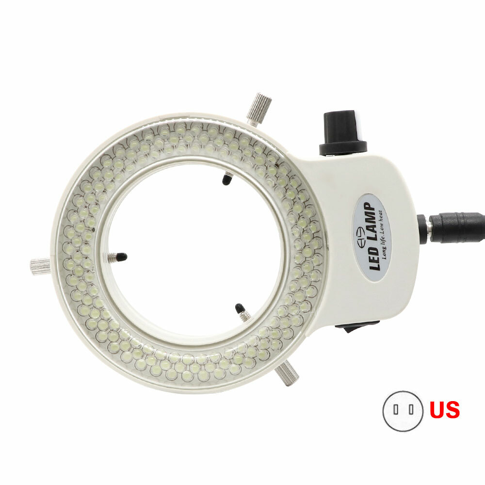 Microscope Ring 144 LED Bulb Light Illuminator Lamp US Plug Adjust ...