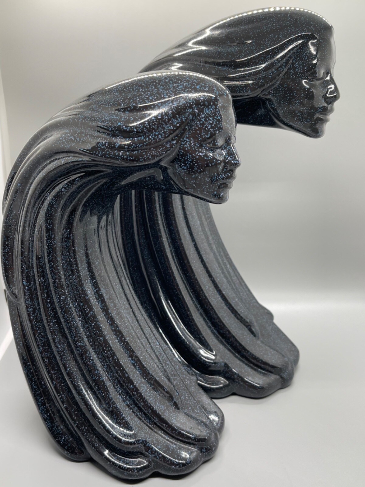 Art Deco Style Ceramic Woman’s Head Bust Long Hair Home Decor | eBay