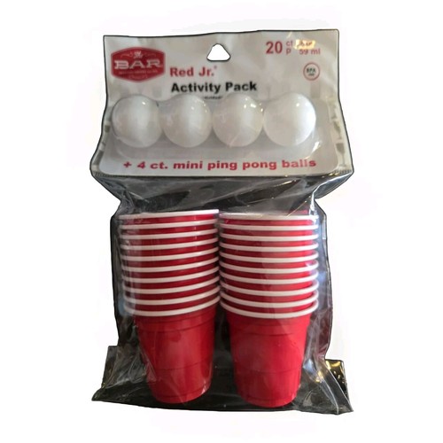 Red Jr. - "Activity Pack" - 20 Mini Cups & 4 Mini Ping Pong Balls ...