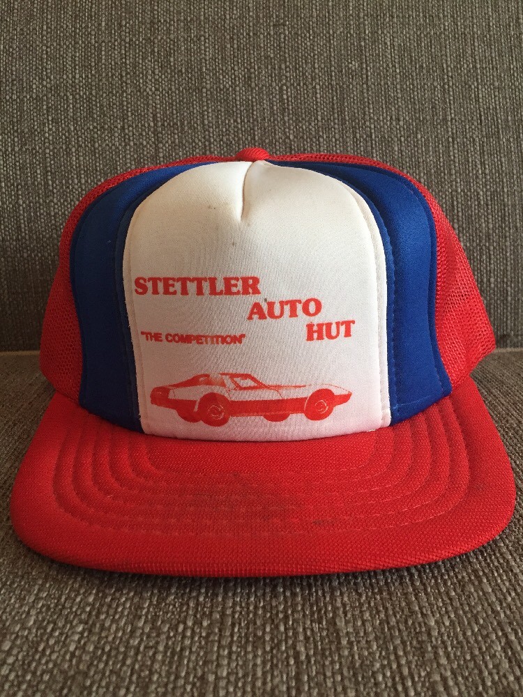 Vtg Stettler Auto Hut Trucker Hat Mesh Snapback Alberta Corvette Canada ...