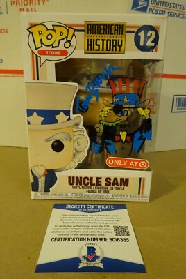 Autographed TOM BUNK Signed & SKETCHED UNCLE SAM Funko Pop Beckett BAS ...