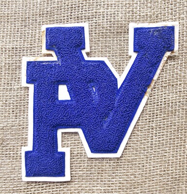 Vintage Letterman Jacket Patch P V Blue | eBay