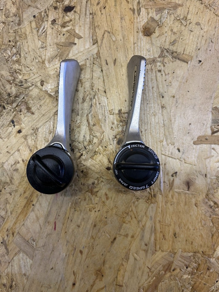 Vintage Suntour Accushift 7 Speed Down Tube Shifters Braze On. | eBay UK