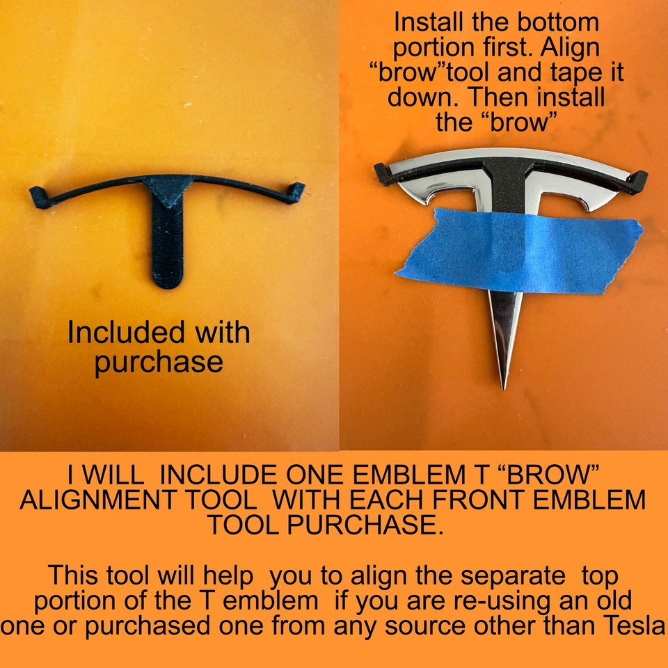 2026+ Tesla Model Y Juniper Hood Frunk Badge Emblem Alignment Template ...