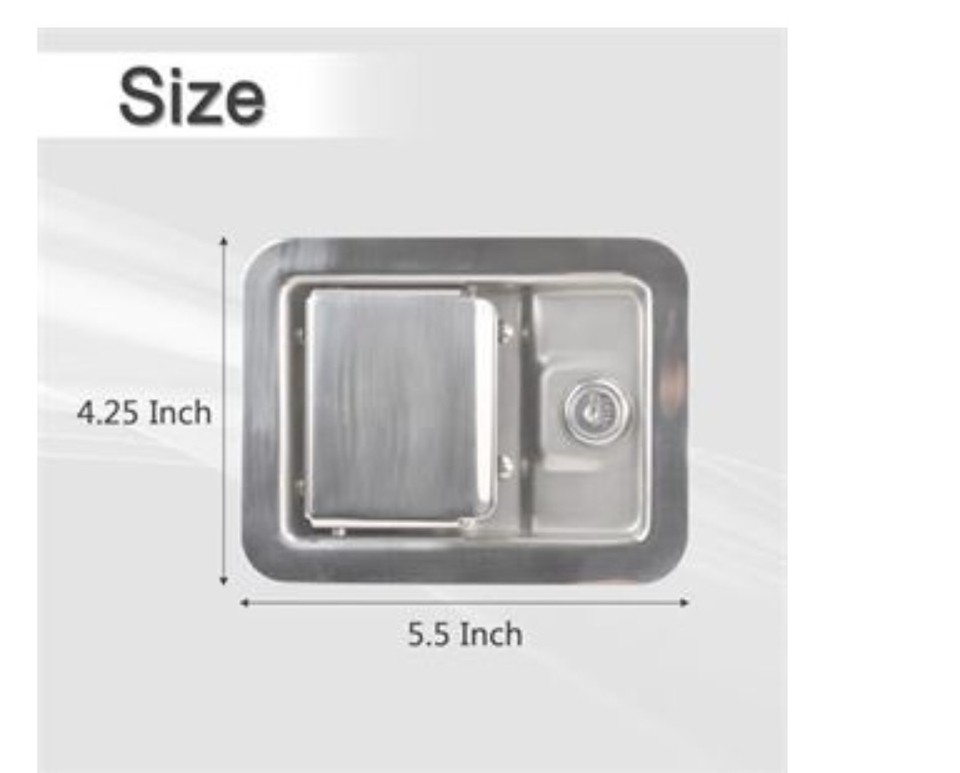 4 - Stainless Steel Door Lock Handle Latch Large 5.5 Inches Paddle Key ...