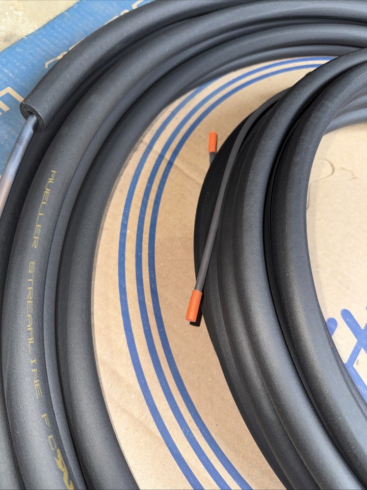 MUELLER COPPER LINE SET 1/4"X3/8" X 35' W/ 3/8”INSULATION & FLARE NUT ...