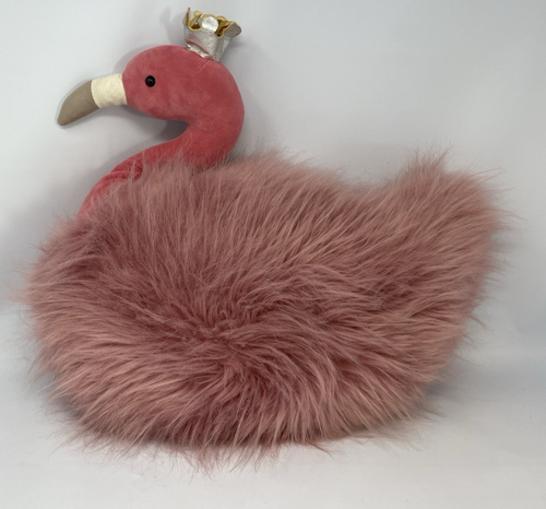 Jellycat Swan Pink Fluffy Cushion with Crown Plush #W5 | eBay