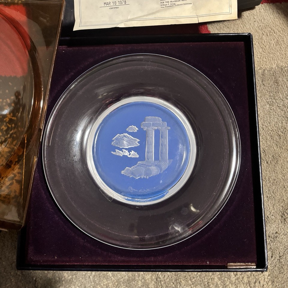 Seven Seas Crystal Plate James Wyeth Franklin Crystal Indian Ocean | eBay