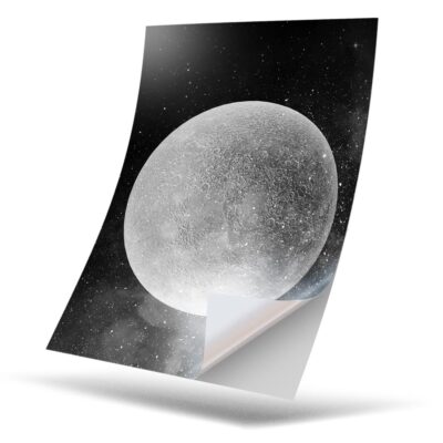 1 x Vinyl Sticker A4 - BW - Full Moon Sky Stars Milky Way #42901 | eBay UK