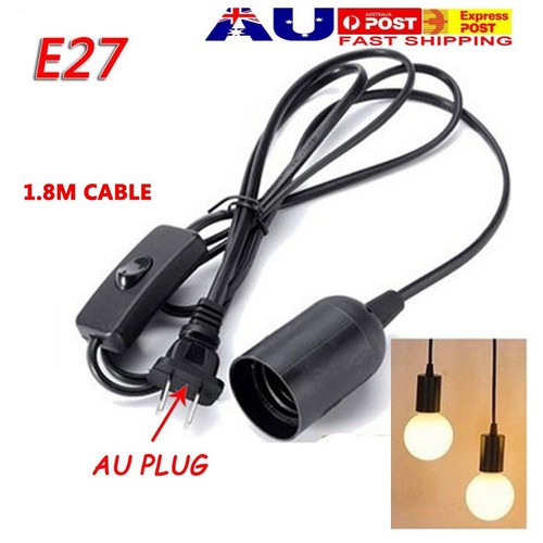 1.8M E27 Hanging Lamp Light Cable Cord Bulb Holder Socket Base With ...