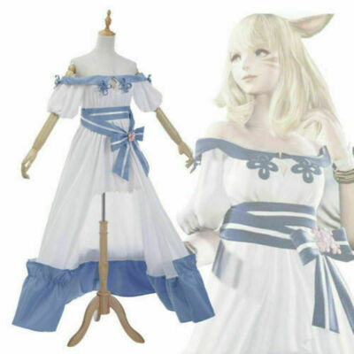 Final Fantasy XIV FF14 Spring Dress Miqo'te Cosplay Costume & | eBay