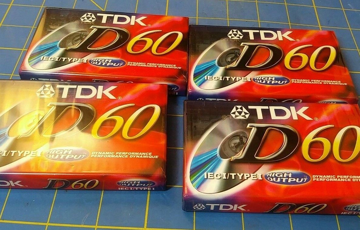 New Lot of 4 TDK Audio Cassette Tapes D60 High Output IECI Type 1 ...