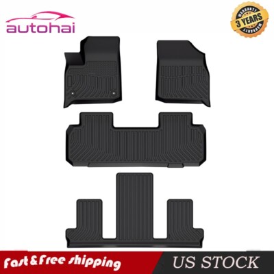 Fits 2018-2024 Chevy Traverse 7-Seat 3D Floor Mats All Weather Heavy ...
