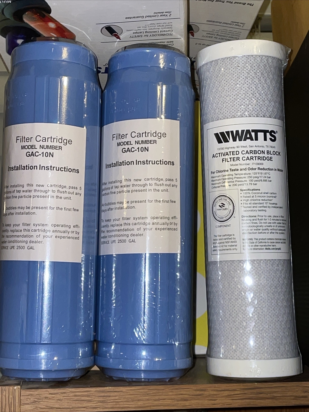 Set Watts Cartridge Activated Carbon Block F109009 Flow Pro Filter ...