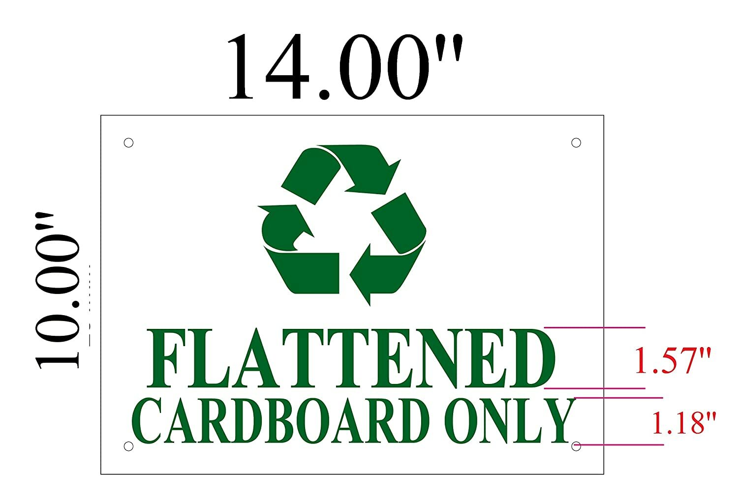 FLATTENED CARDBOARD ONLY SIGN ( ALUMINIUM 10x14 -Rust Free ) ref1020 ...