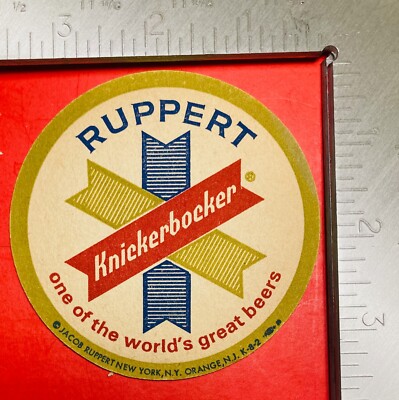 RUPPERT KNICKERBOCKER NYC GREAT 3.5 INCH ROUND BEER COASTER rare ...