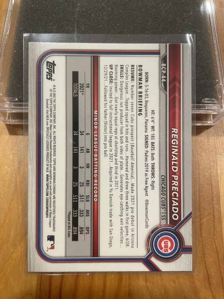 Reginald Preciado 2022 Bowman Prospects Silver Mojo Chrome #BCP-44 | eBay