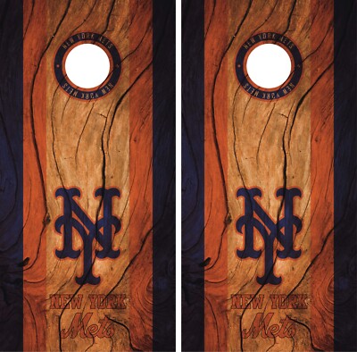 New York Mets Cornhole Wrap Game Skin Decal Wood Design | eBay
