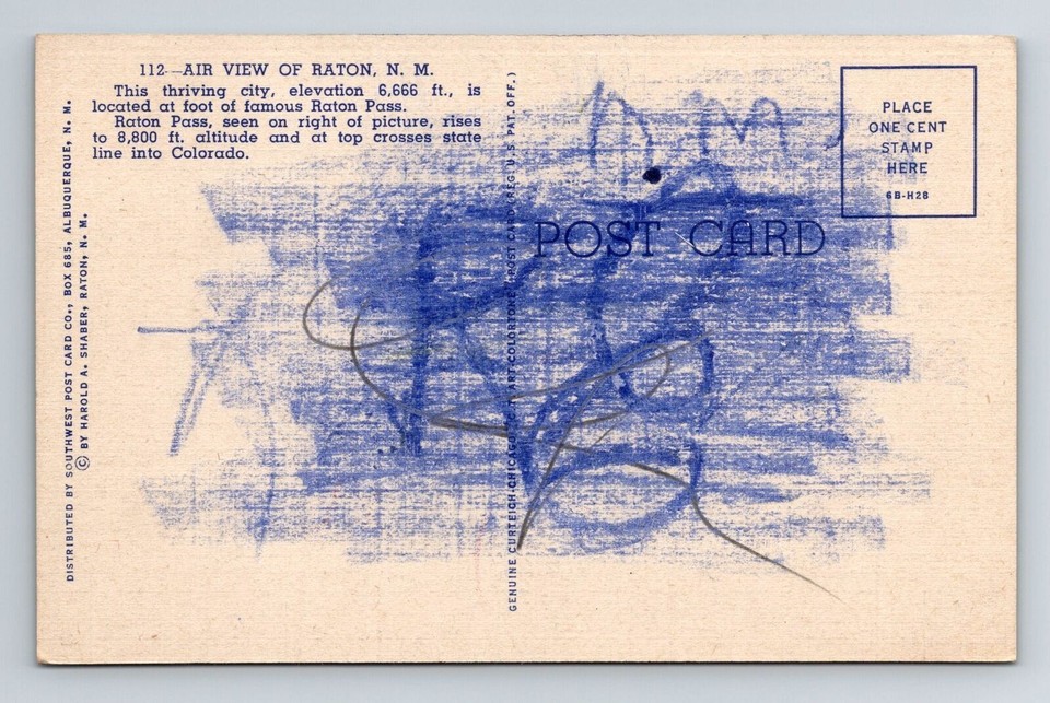 Raton NM-New Mexico, Aerial View Vintage Souvenir Postcard | eBay