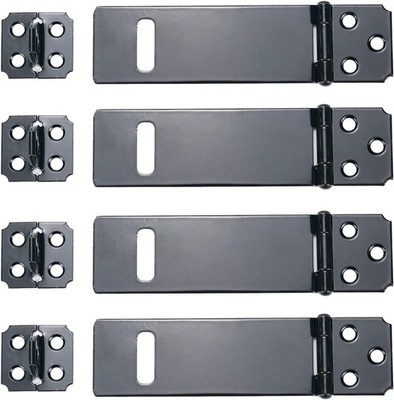 4Pcs 4Inch Black Padlock Hasp,Door Slide Latch Lock 4 Inch, | eBay