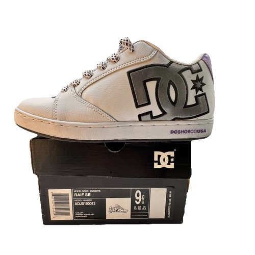 DC Raif SE Women's ADJS100012 White Black Purple Size 9 Skater Sneakers ...