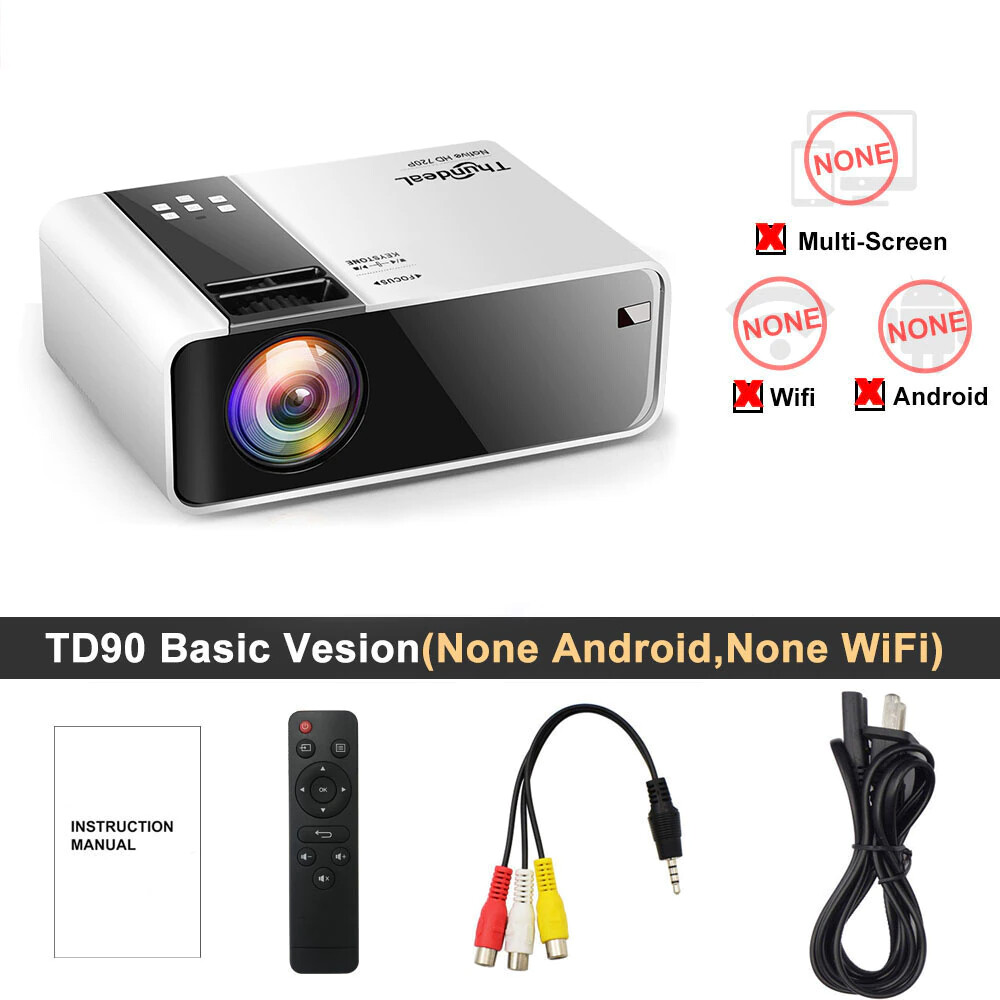 NEW HD Mini Projector TD90 Native LED Android WiFi Video Home 3D Smart ...