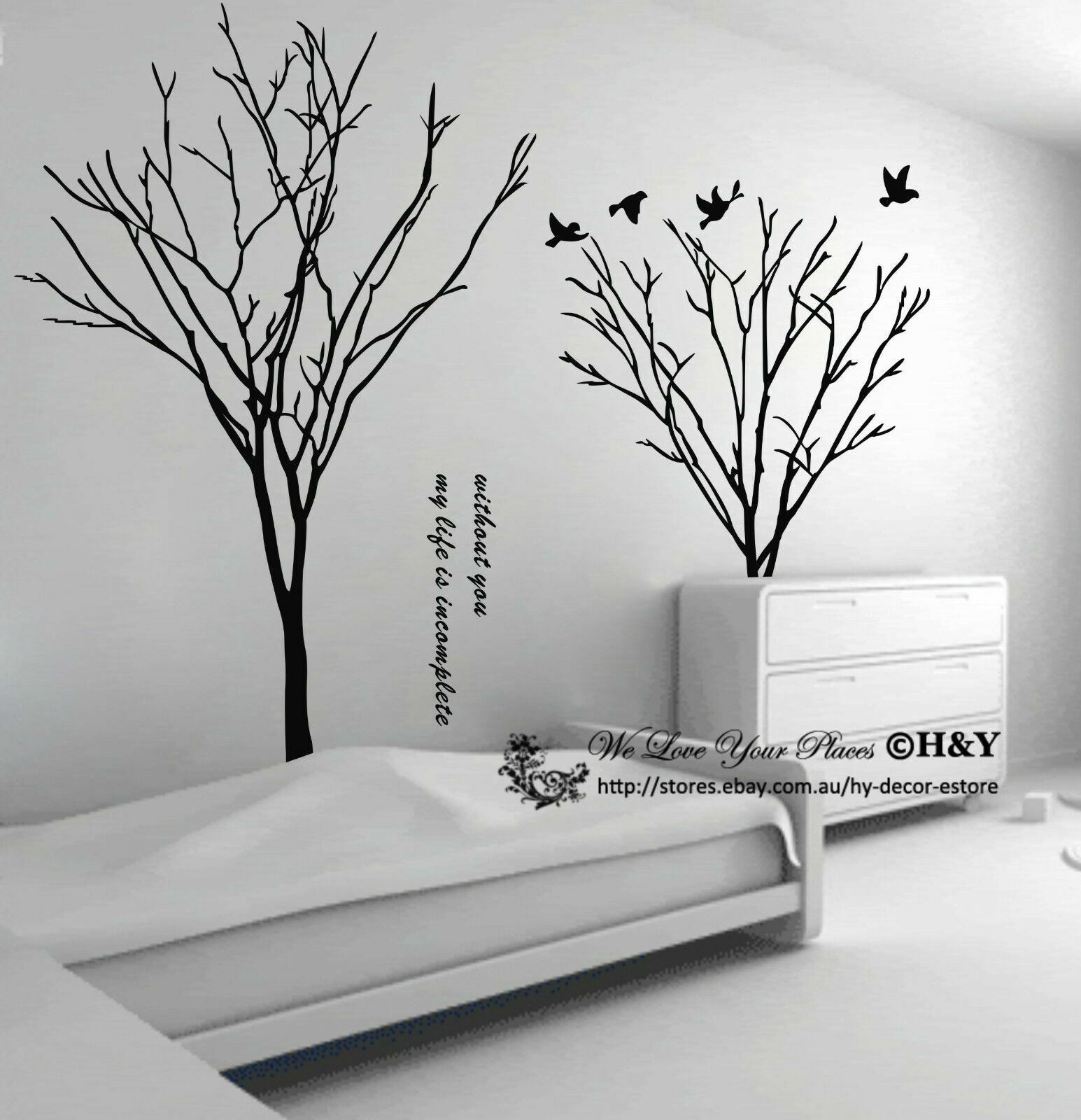 Gemini Tree Branch Removable Wall Art Stickers Mural Vinyl Decal Paper ...