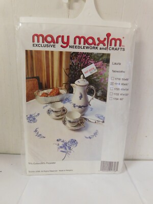 Mary Maxim Exclusive Needlework Crafts Laura Tablecloth 60 x 90 | eBay