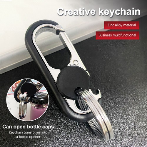 Men Keychain Hook Metal Buckle Outdoor Carabiner Beer Bottle Opener Key ...