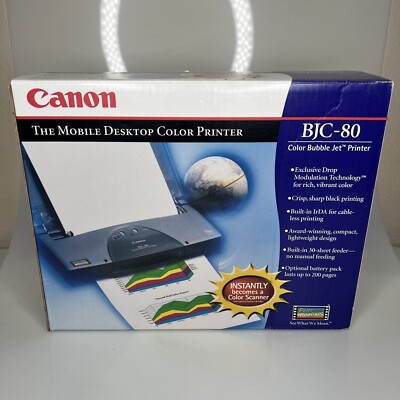 Cannon BJC-80 Portable Color Bubble Jet Printer New Open Box | eBay