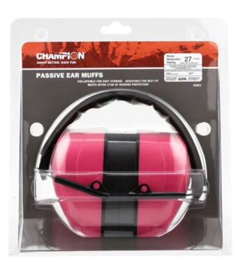 Champion Pink Passive Ear Muffs Collapsible, Adjustable Hearing ...