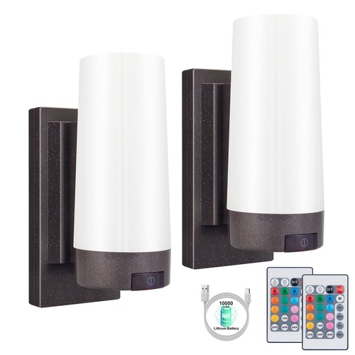 Wireless Wall Light Usb Rechargeable Color Changing Wall Sconce With ...