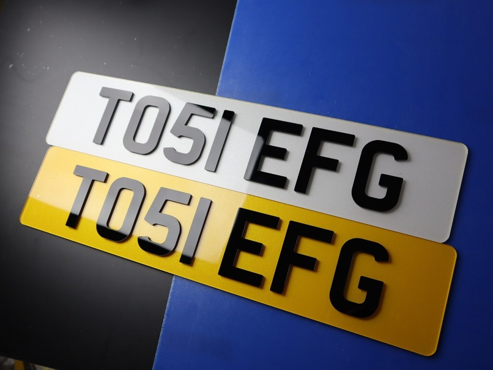 4D Reg Number Plate SINGLE Road Legal 4D 3D Laser Cut Raised Gloss ...