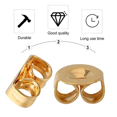 200PCS Earring Backs Earring Back Clips Practical Jewelry Accessories ...