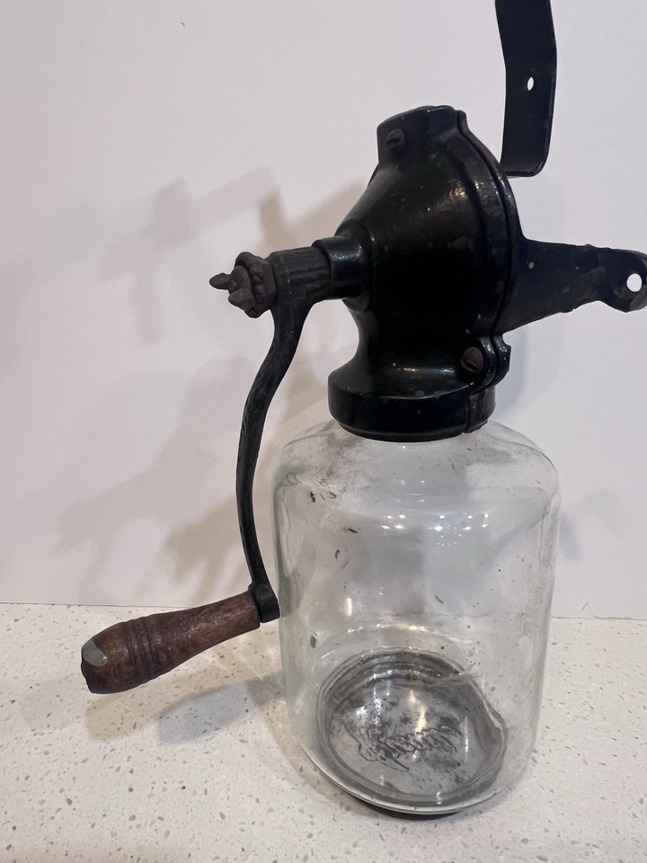 Antique Arcade Crystal Wall Mount Coffee Grinder Catch Cup Hopper ...