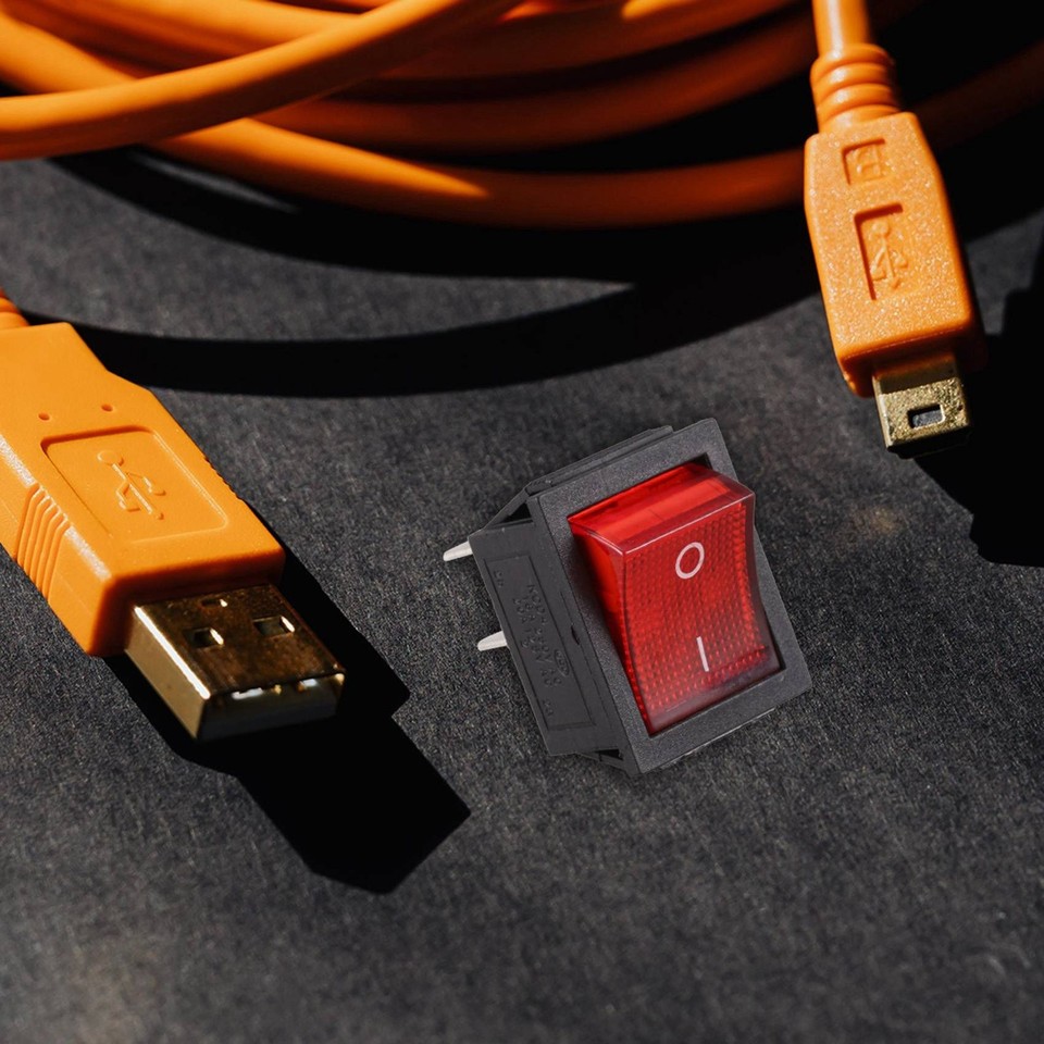 Red Light Illuminated 4 Pin DPST ON/OFF Snap in Rocker 16A 20A 250V AC ...